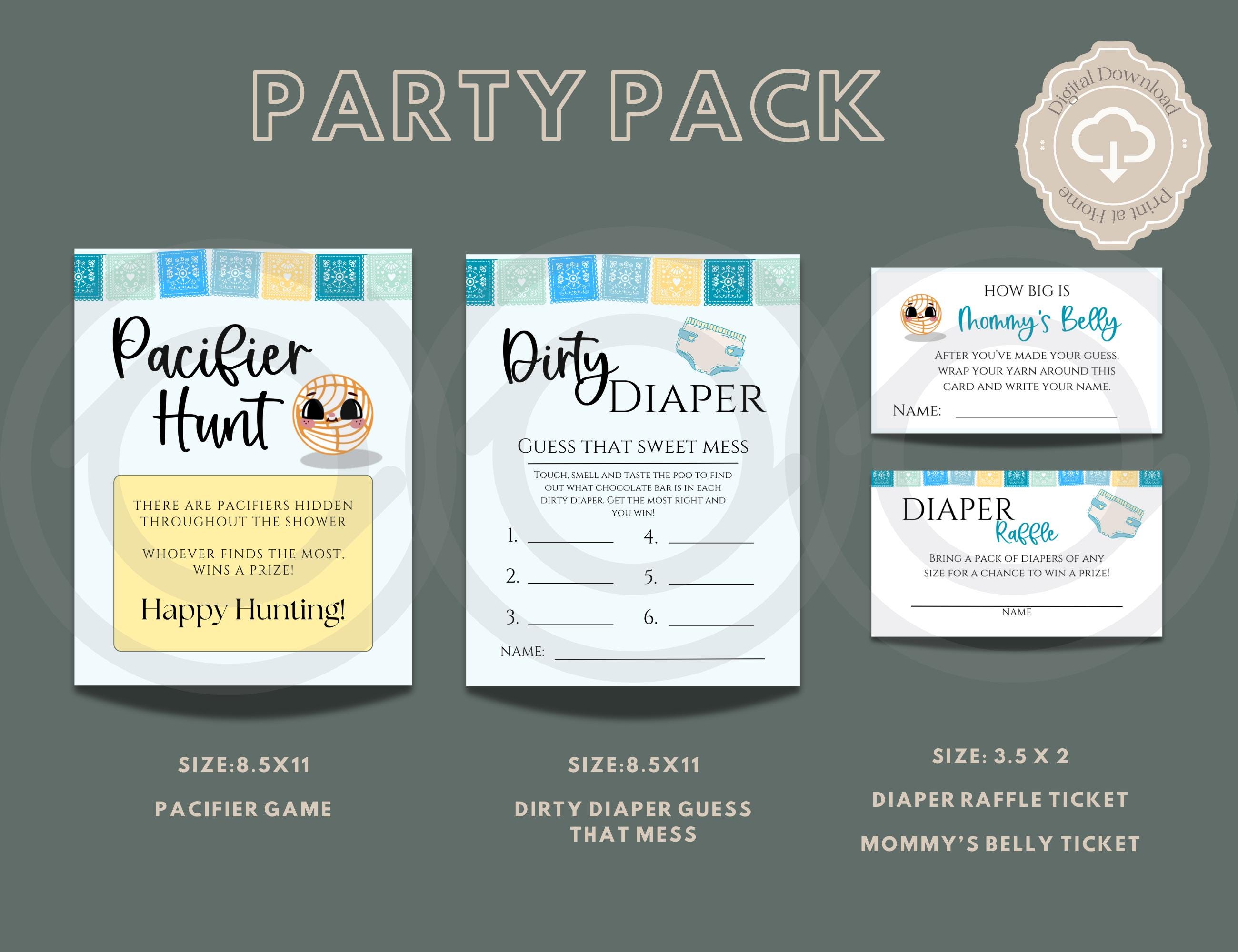 Concha Boy Party Pack DIY, Digital Printouts, DIY Boy Concha Birthday ...