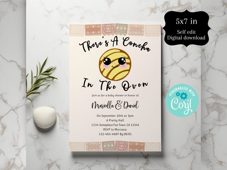 Concha Baby Shower, Gender Neutral Concha Baby Shower Invitation ...