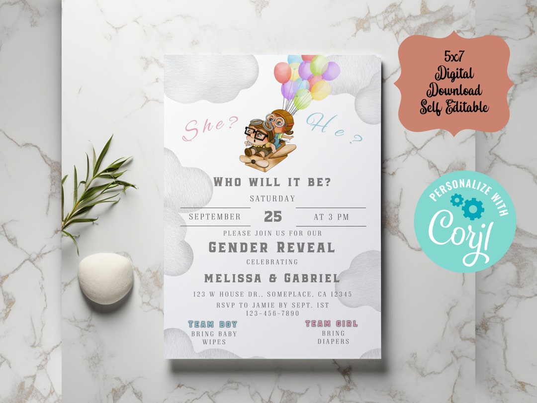 UP Gender Reveal, UP Gender Reveal Invitation, Little Scout Invite, He ...