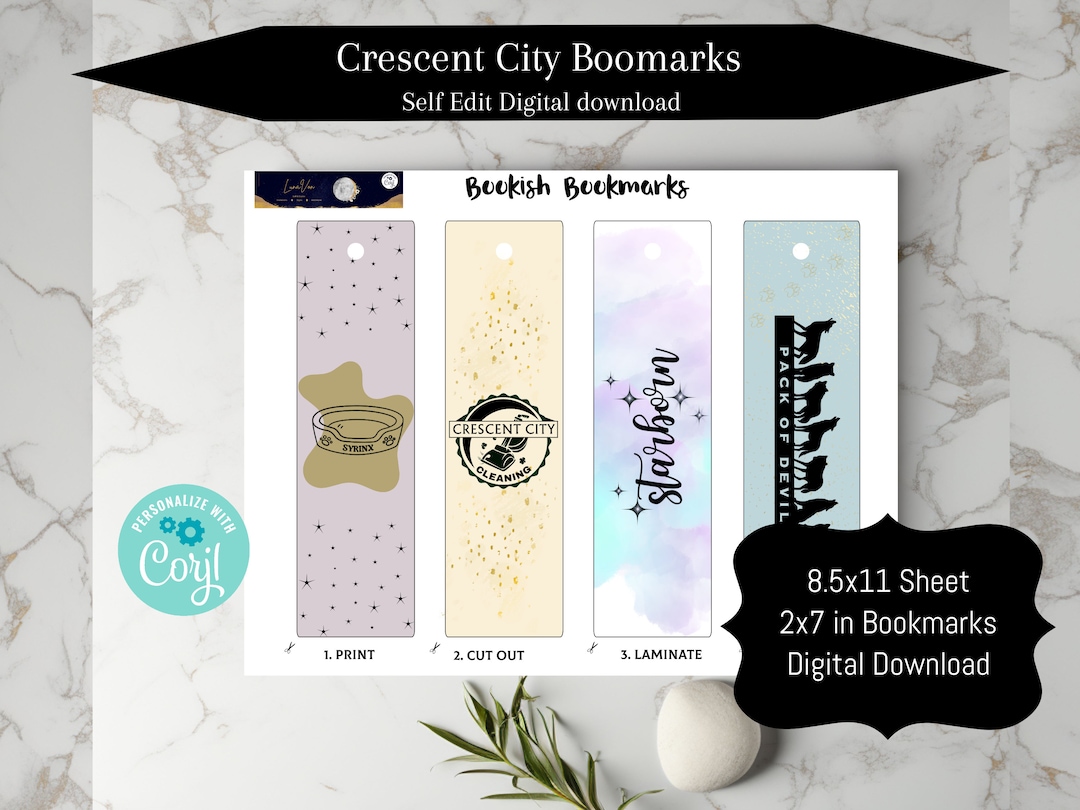 Crescent City Bookmarks, Sarah J. Maas Inspired Bookmarks, Digital ...
