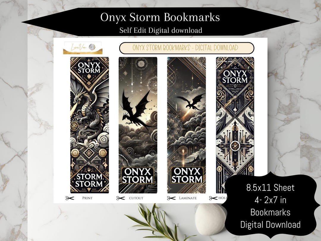 Onyx Storm Bookmarks #2, Rebecca Yarros Inspired Bookmarks, Digital ...