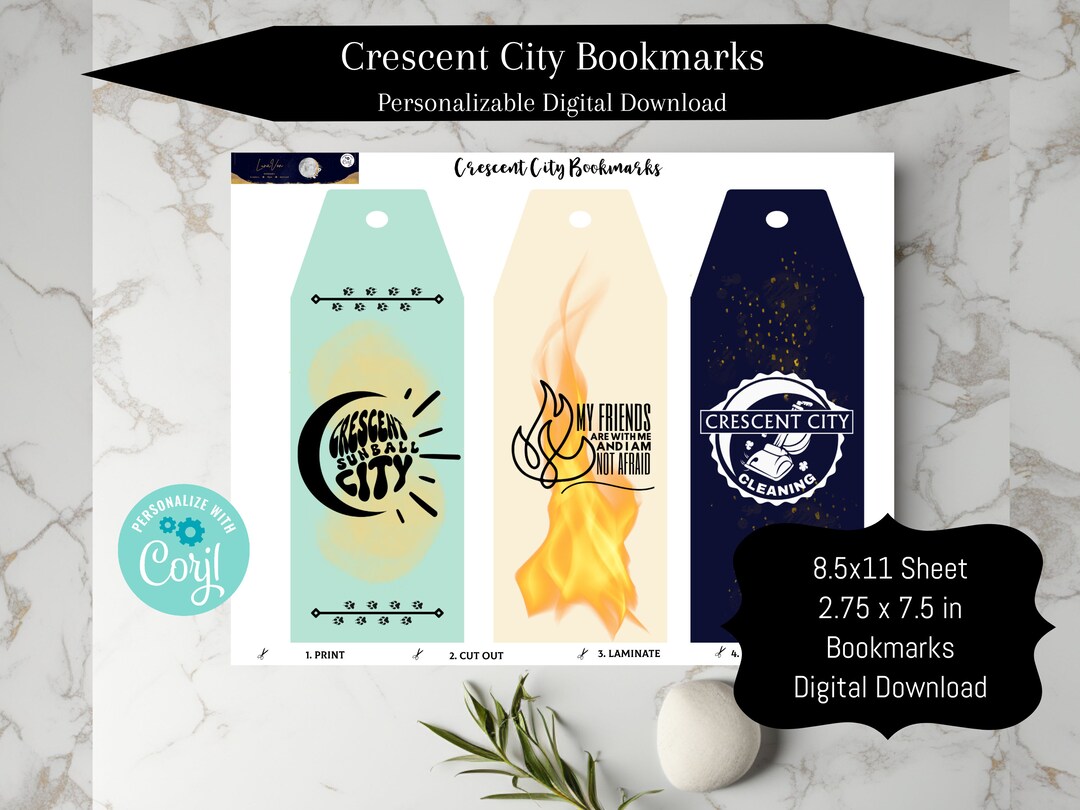 Crescent City Bookmarks, Sarah J. Maas Inspired Bookmarks, Digital ...