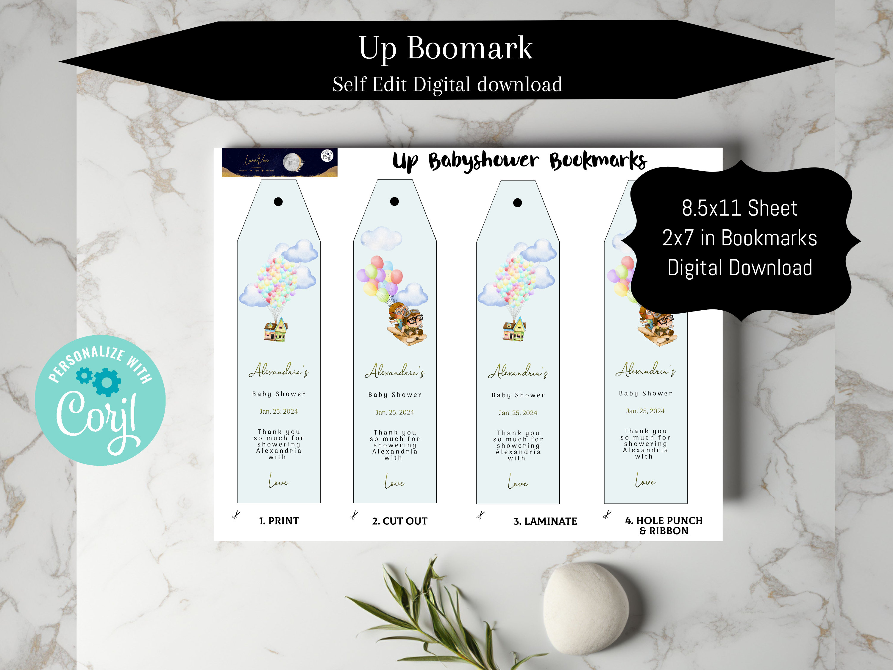 UP Baby Shower Bookmark, UP Baby Shower Bookmark, Little Scout Favors ...