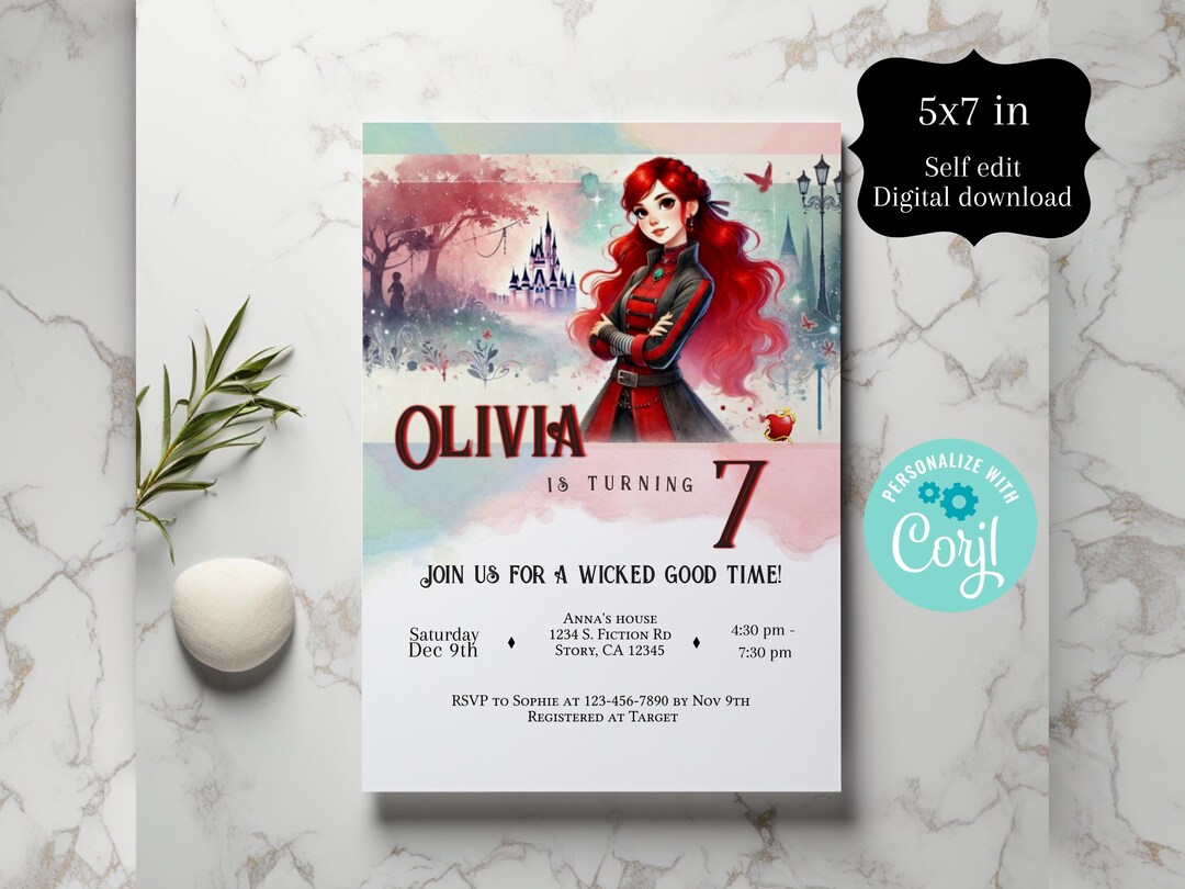 Rise of Red Birthday, Costume Party Invitation, Girl Red Birthday ...
