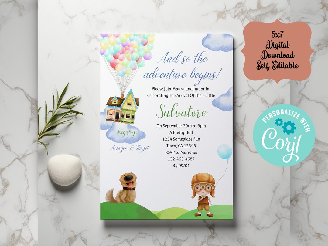 UP Boy Baby Shower, UP Baby Shower Invitation, Little Scout Invite, Boy ...