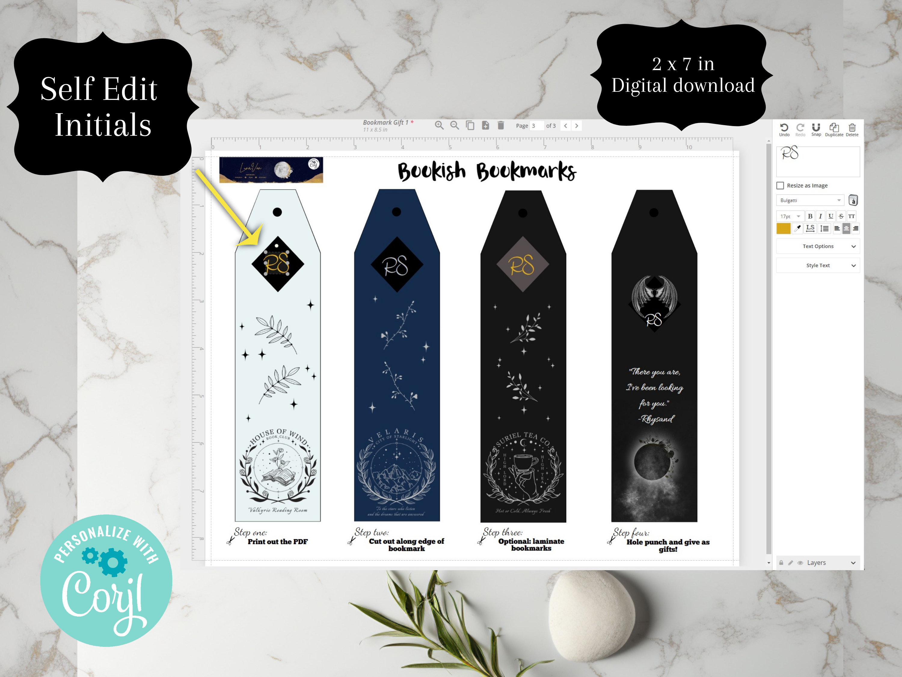 ACOTAR Bookmarks, Sarah J. Maas Inspired Bookmarks, Digital Download ...