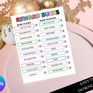 Editable Kids Reward Bucks, Mom Bucks, Chore Bucks, Play Money, Pretend ...