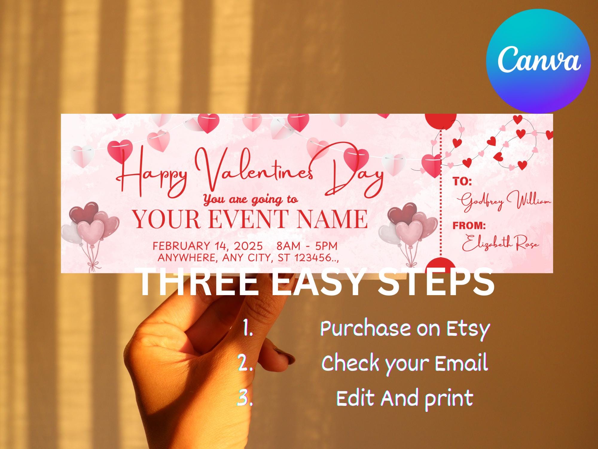 Editable Valentine's Day Coupon: Surprise Gift Ticket (instant Download ...
