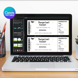 Editable Boarding Pass Template, Printable Personalized Airline Ticket ...