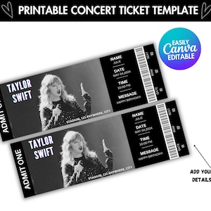 Editable Concert Ticket Template, Printable Event Ticket, Custom ...