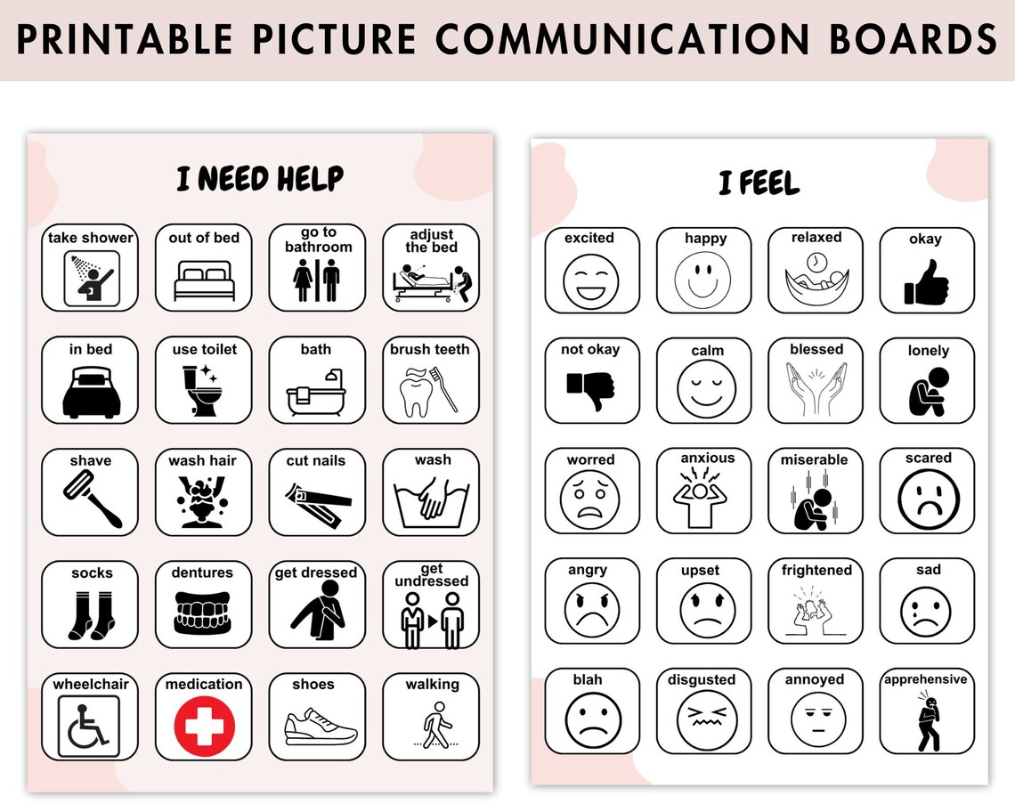Basic Communication Board Template: Speech Therapy Poster (digital ...