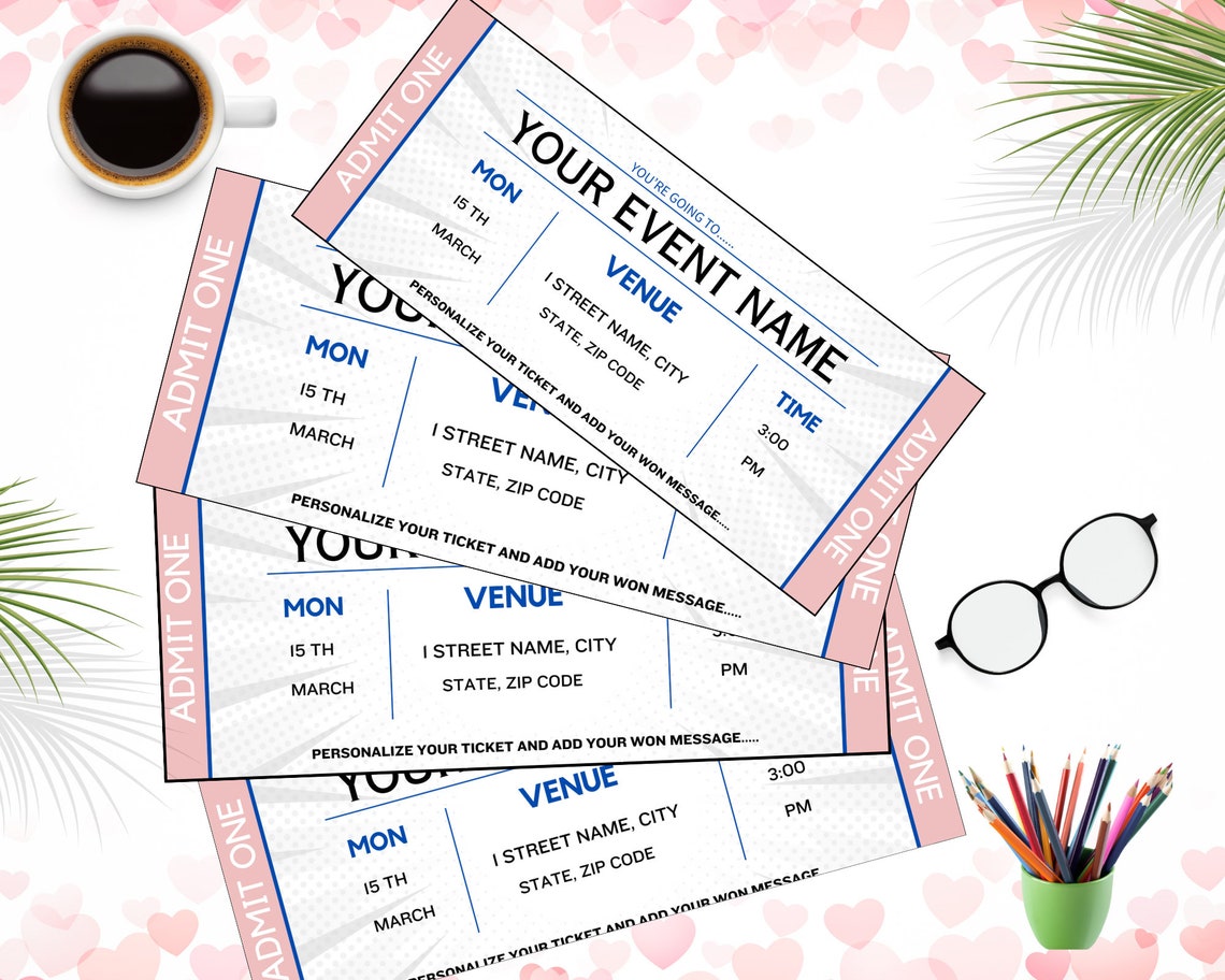 Editable Event Ticket Template Editable Concert Ticket - Etsy