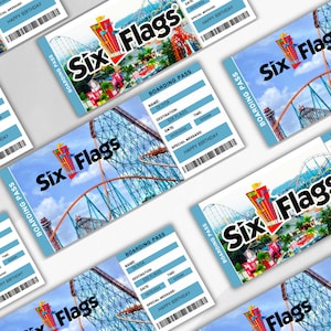 Printable Six Flags Surprise Ticket: Editable Boarding Pass (PDF) - Etsy