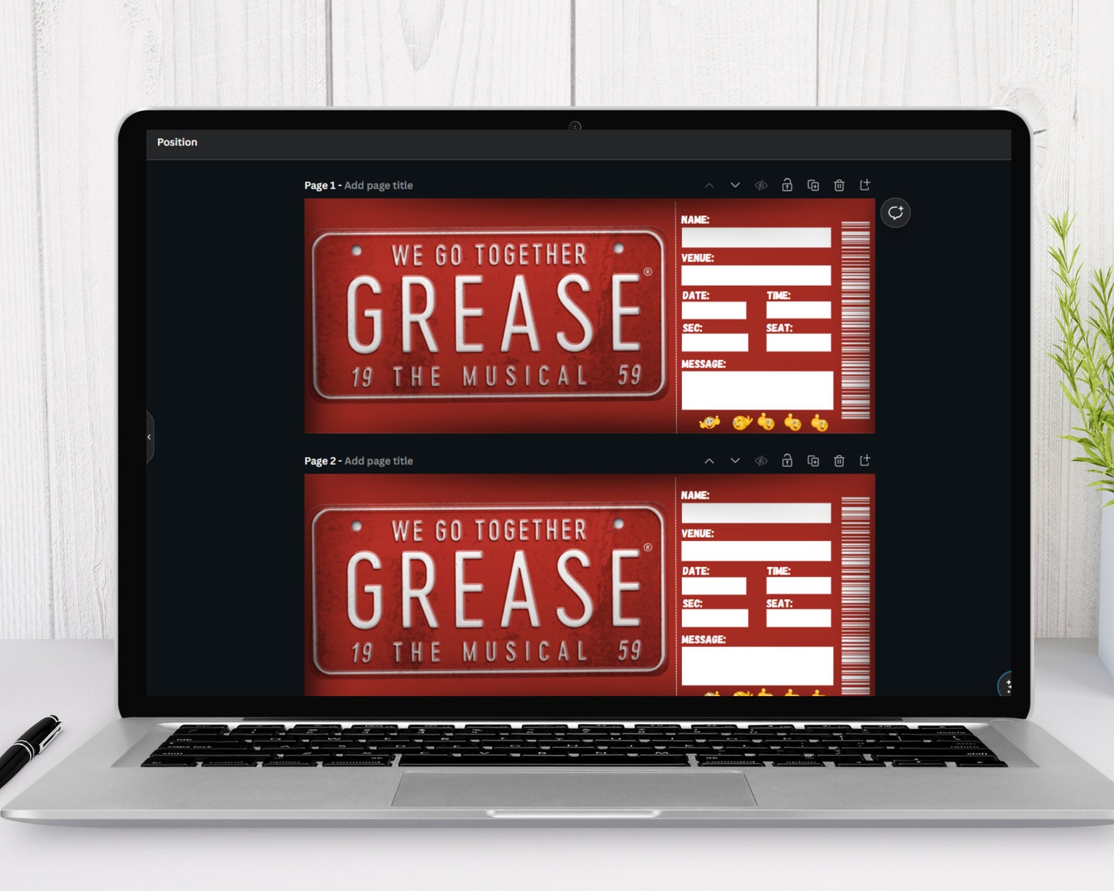 Editable Grease Broadway Surprise Ticket: Printable Musical Theatre ...