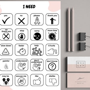 Basic Communication Board Template: Speech Therapy Poster (digital ...
