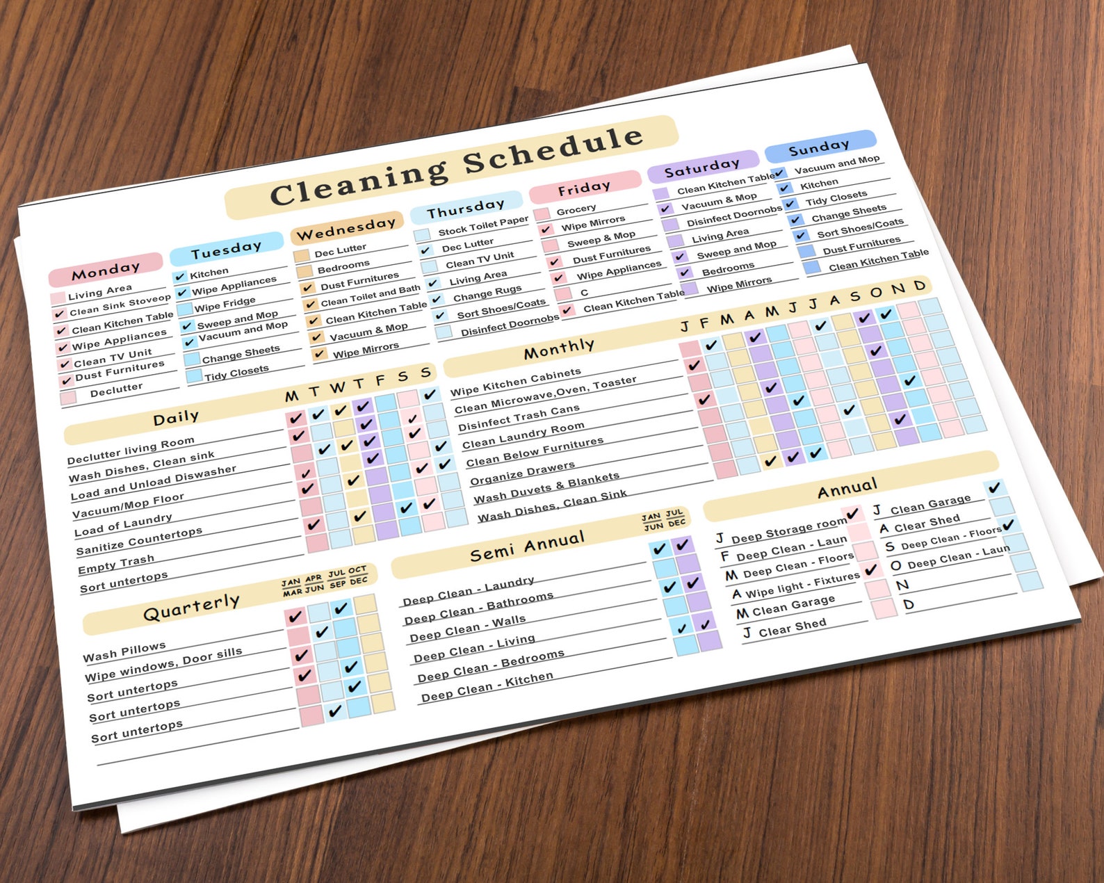 Editable Cleaning Schedule Template, Cleaning Checklist, Cleaning ...