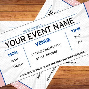 Editable Event Ticket Template Editable Concert Ticket - Etsy