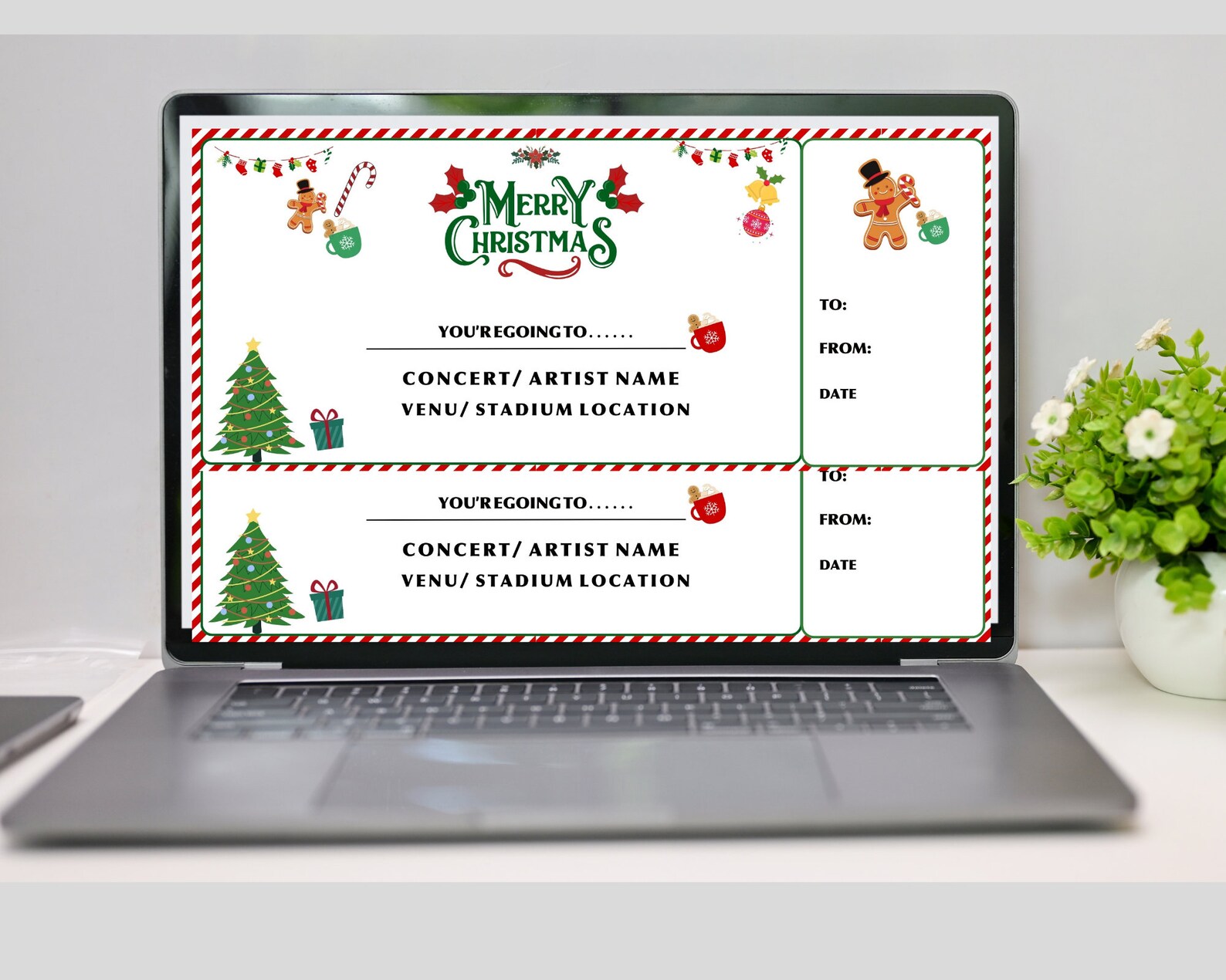 Editable Christmas Concert Ticket Template: Surprise Gift Voucher ...