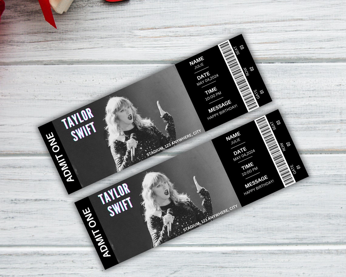 Editable Concert Ticket Template, Printable Event Ticket, Custom ...