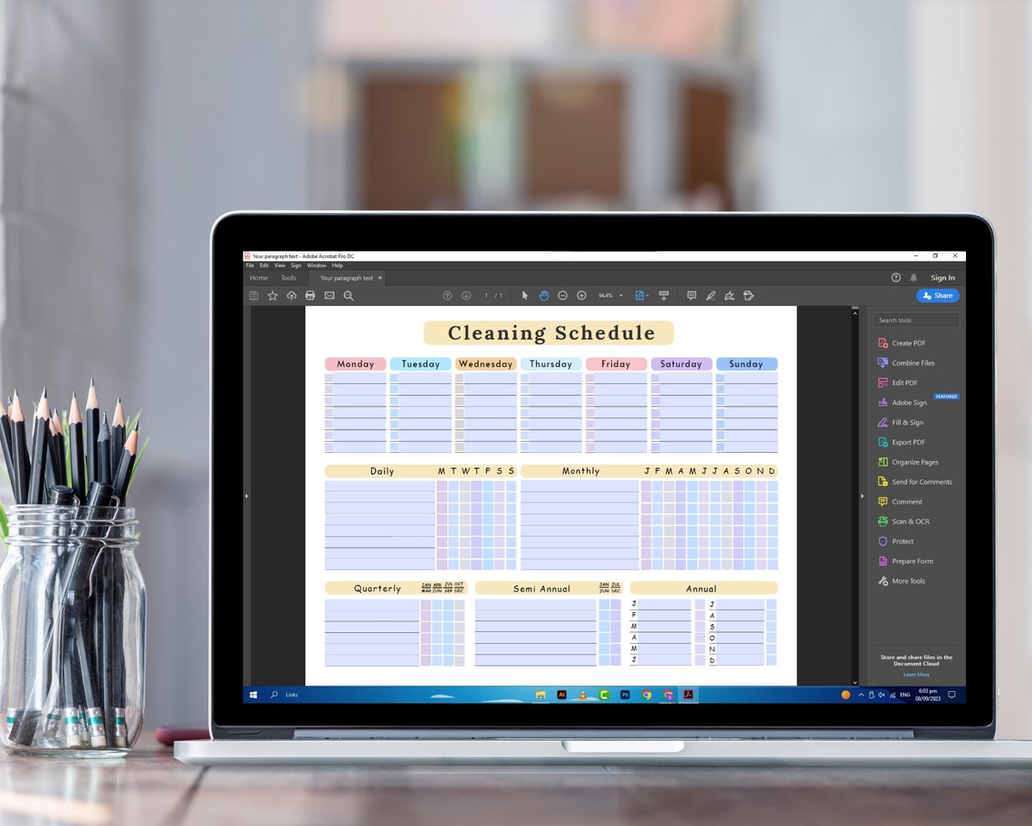 Editable Cleaning Schedule Template, Cleaning Checklist, Cleaning ...