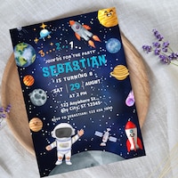 DIY Space Galaxy Party Invitation - Etsy