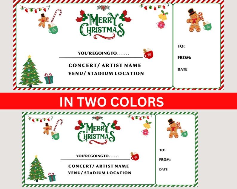 Editable Christmas Concert Ticket Template: Surprise Gift Voucher ...