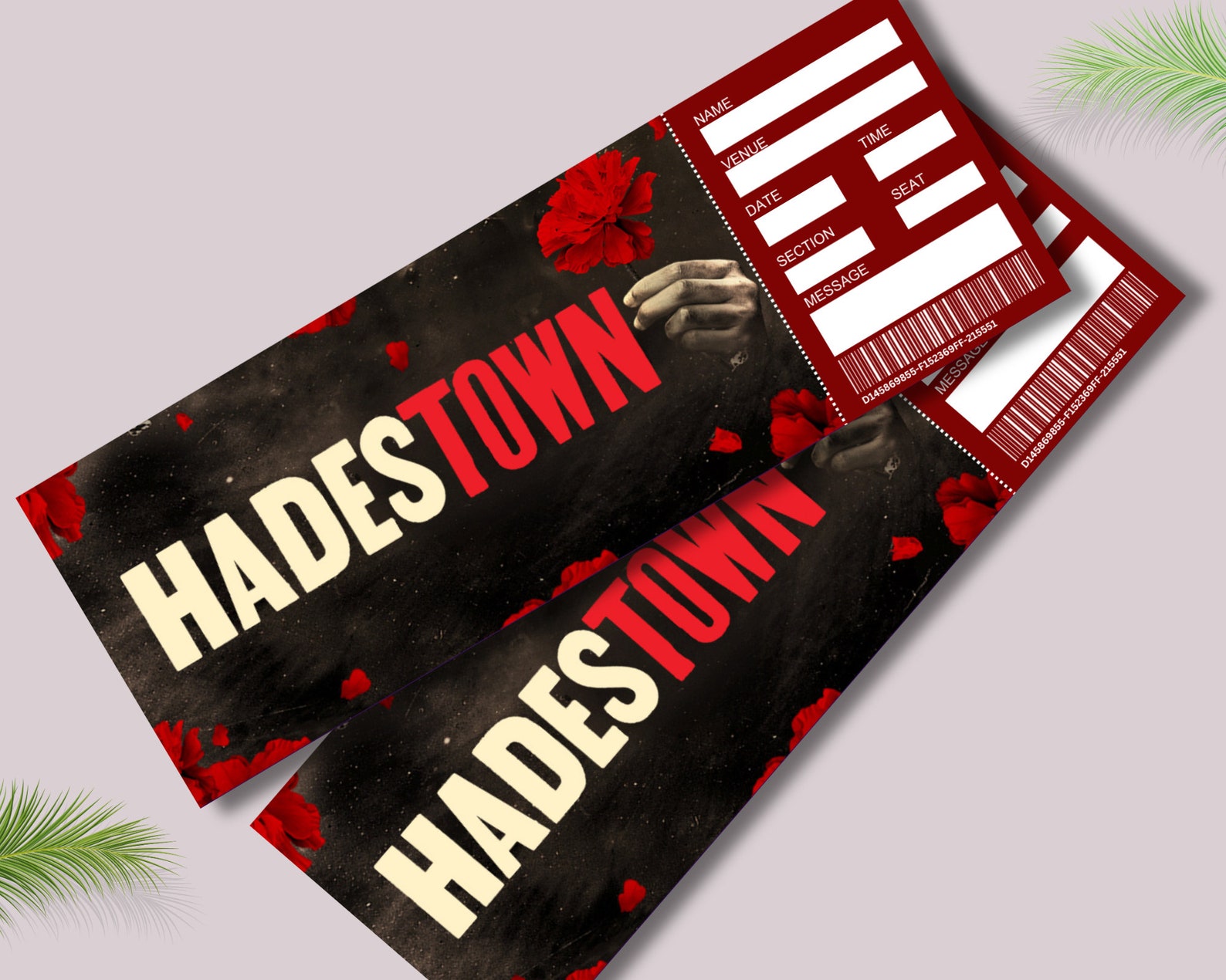 Editable Hadestown Broadway Ticket: Surprise Reveal (instant Download ...