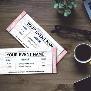 Editable Event Ticket Template, Editable Concert Ticket, Surprise ...