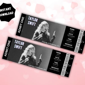 Editable Concert Ticket Template, Printable Event Ticket, Custom ...