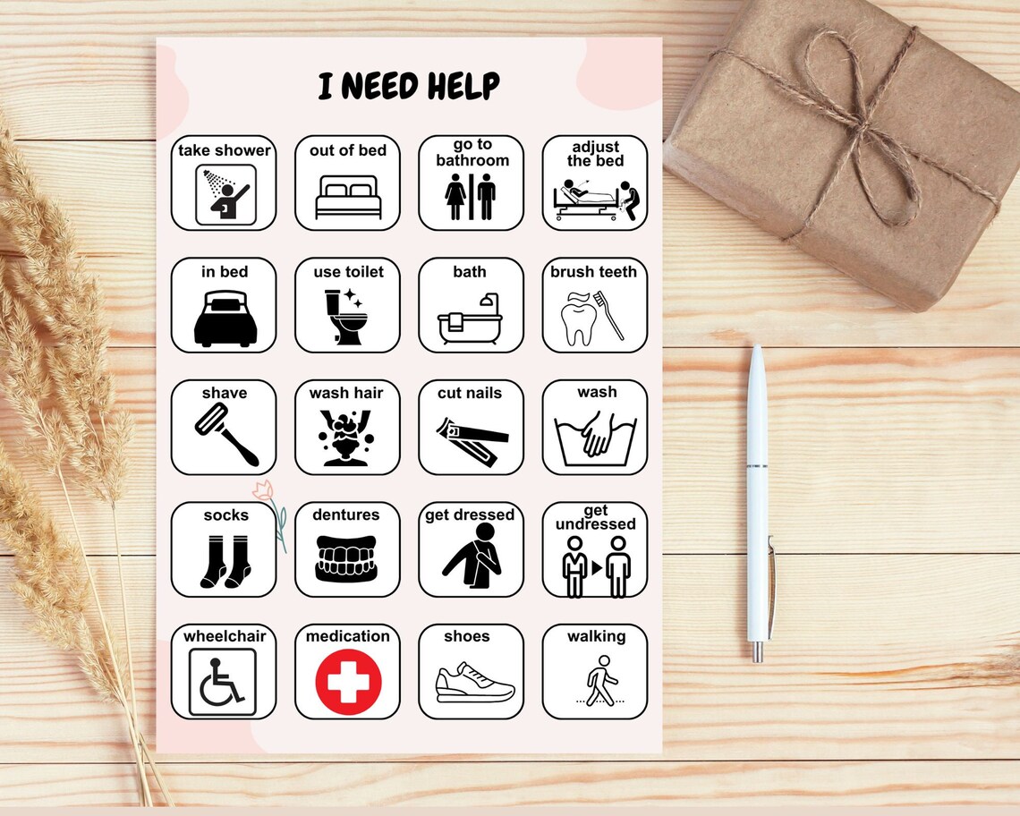 Basic Communication Board Template for Kids, Language Board, Non Verbal ...