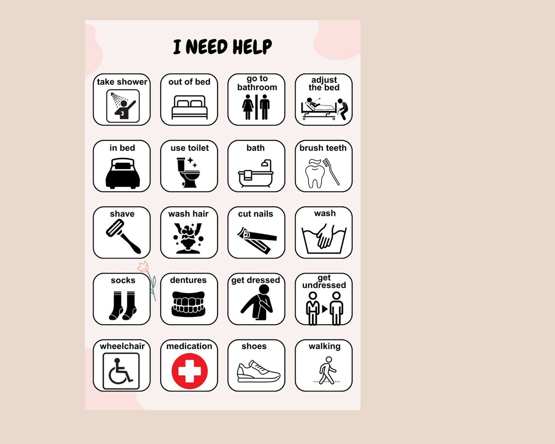 Basic Communication Board Template for Kids, Language Board, Non Verbal ...