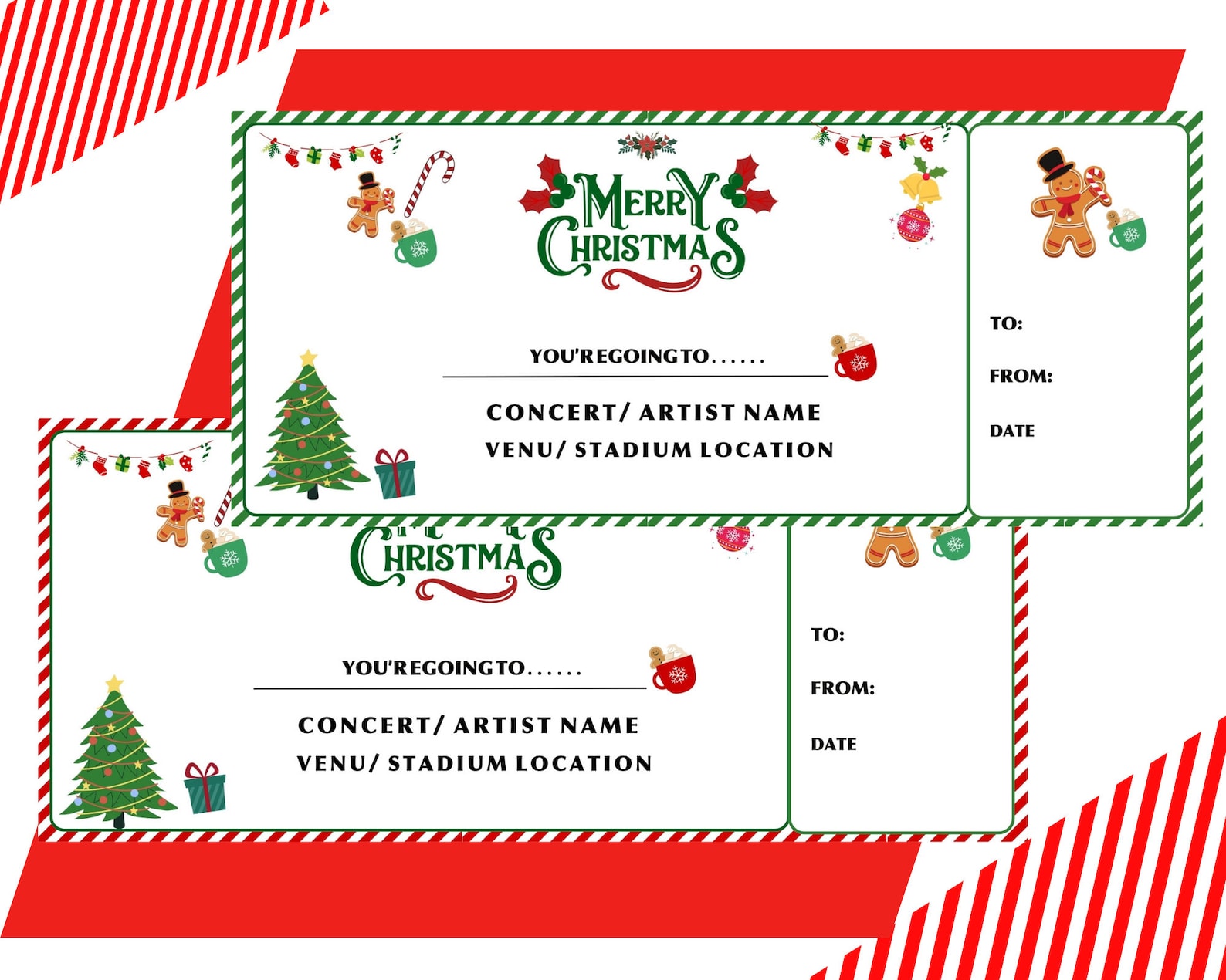 Editable Christmas Concert Ticket Template: Surprise Gift Voucher ...
