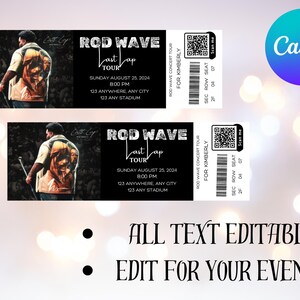 Personalized Rod Wave Last Lap Tour Concert Ticket, Concert Ticket ...