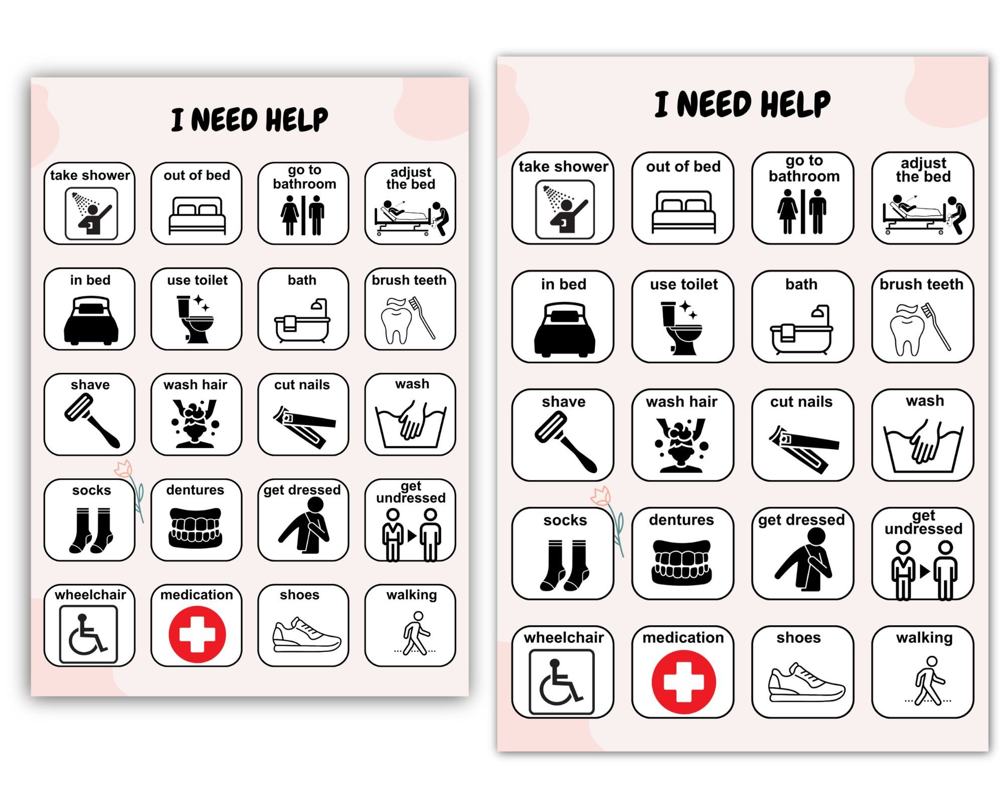 Basic Communication Board Template for Kids, Language Board, Non Verbal ...