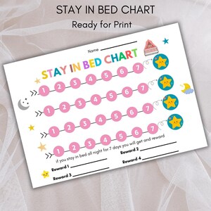 Stay in Bed Reward Chart |bedtime Chart | Stay in Bed Chart | Reward ...