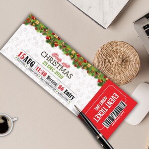 Printable Christmas Ticket Template: Surprise Gift Reveal (canva ...