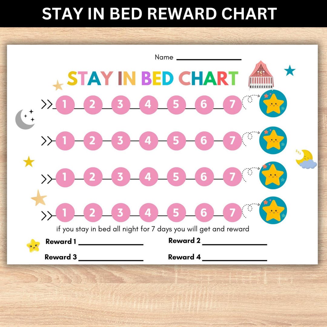 Stay in Bed Reward Chart |bedtime Chart | Stay in Bed Chart | Reward ...