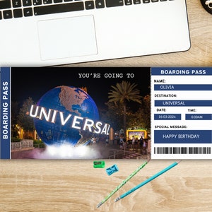 Printable Surprise Universal Trip Ticket, Boarding Pass Ticket ...