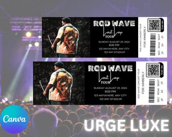 Personalized Rod Wave Last Lap Tour Concert Ticket, Concert Ticket ...