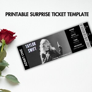 Editable Concert Ticket Template, Printable Event Ticket, Custom ...