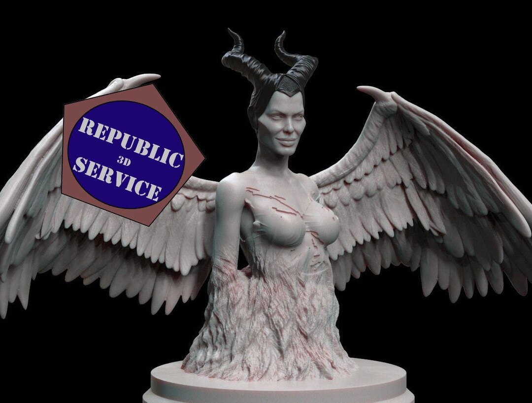 Maleficent Bust 3D Model for Printing, Digital Download STL, 3D Figure ...