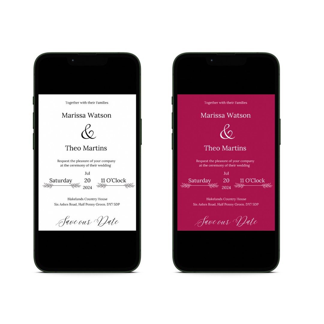 Digital Wedding Invitation Template, Customisable Evite , Editable E ...