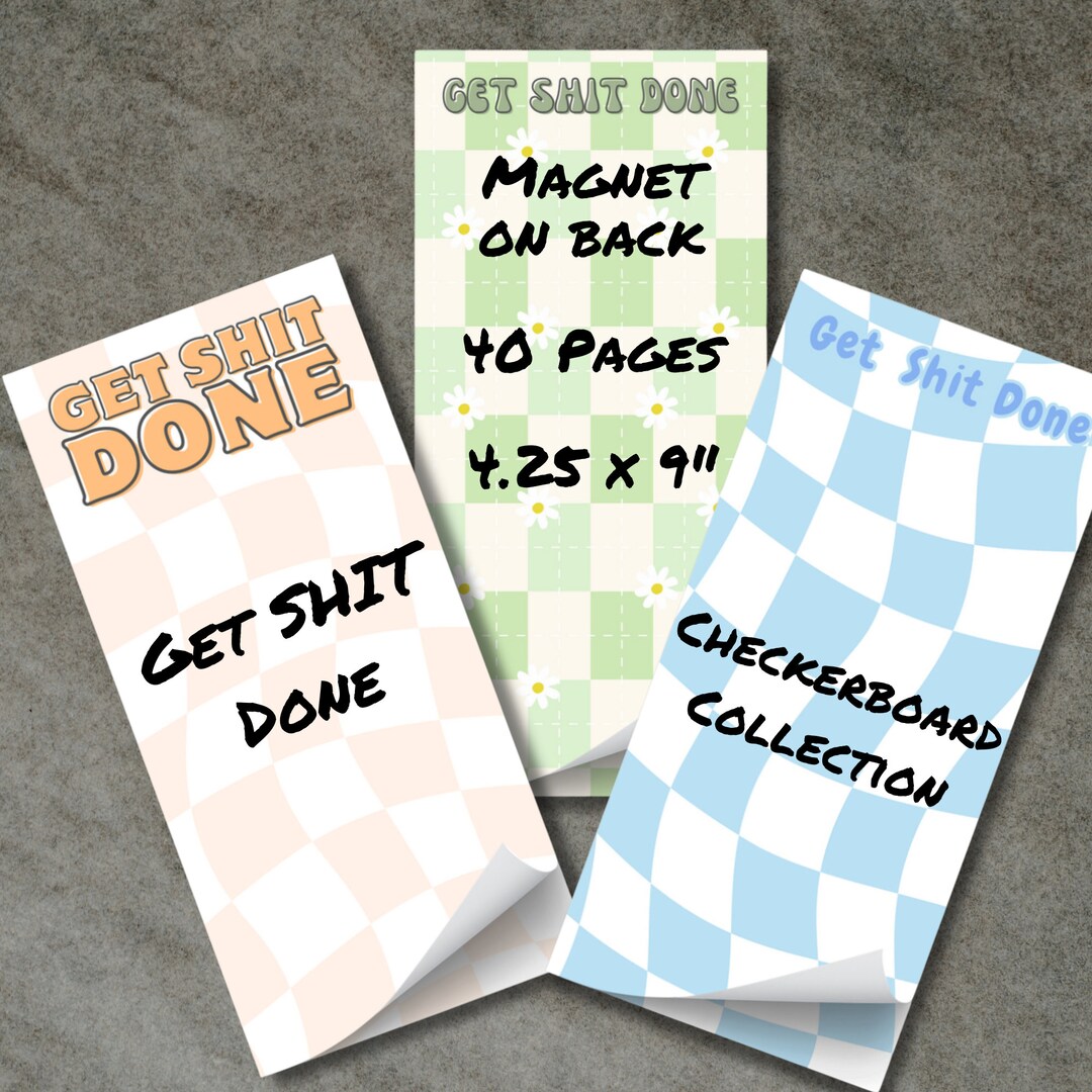Magnetic Notepad | Checkerboard Fridge Notes | Memos for Home, School ...