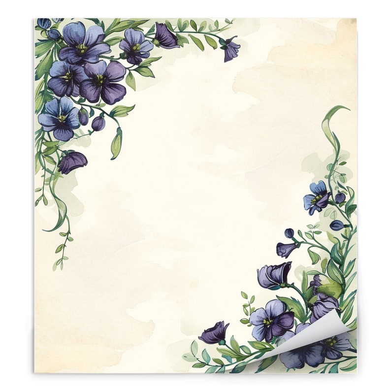 Notepad Purple Gothic Floral Notes Memos for Home, School, Work and ...
