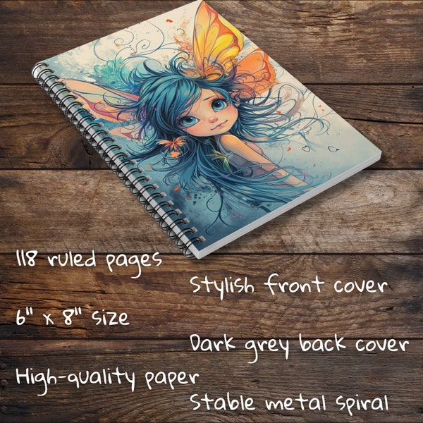Spiral Notebook Kawaii Chibi Dragon Journal Ruled Line Diary Workbook 6 ...