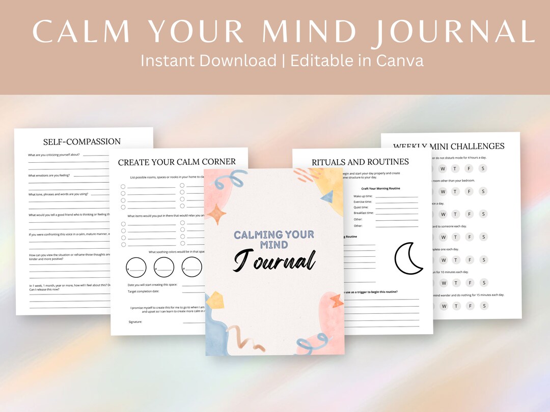 20-page Calming Your Mind Journal - Etsy