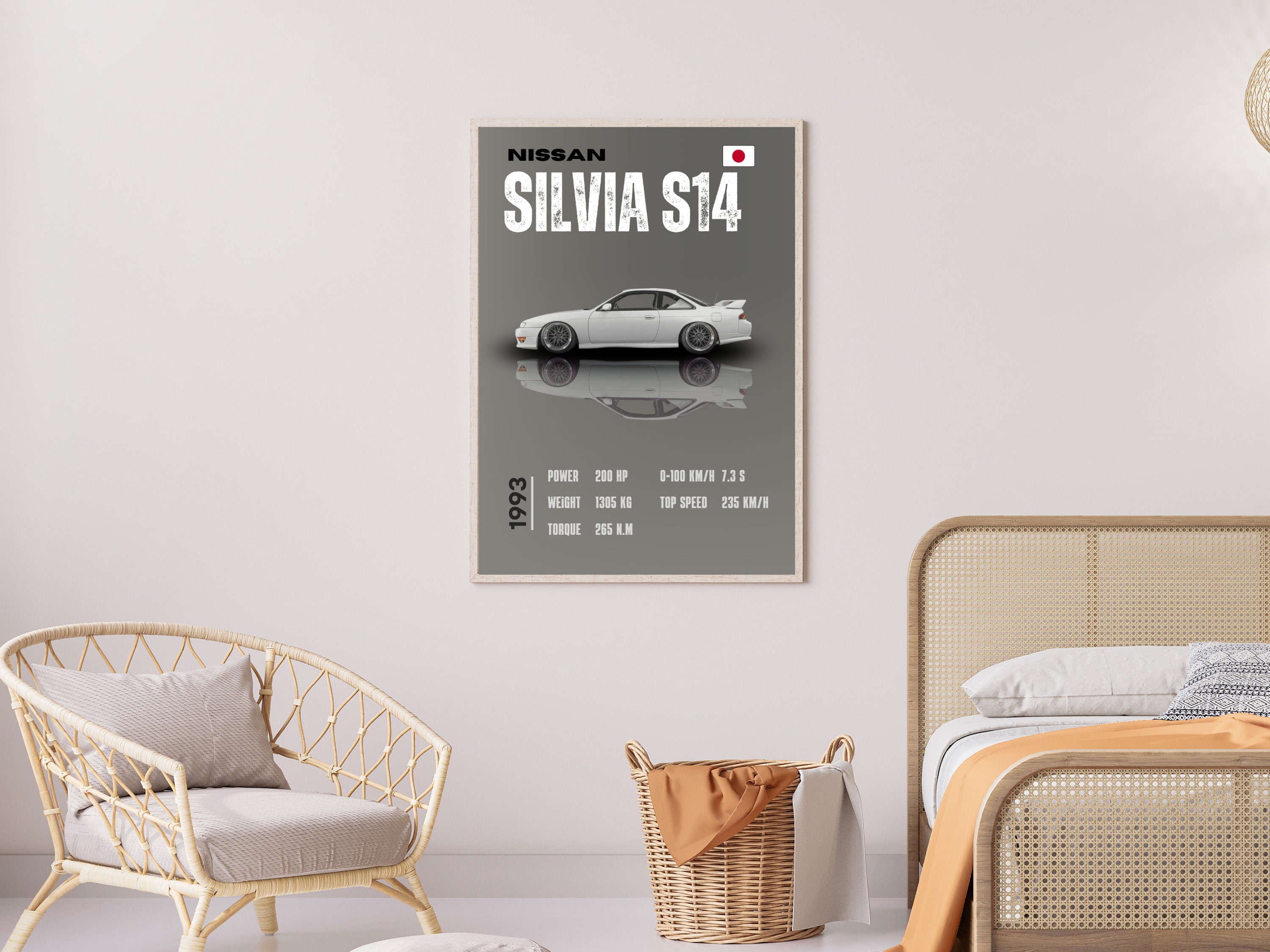 Digital Poster Nissan Silvia S14 Poster for Car Enthusiasts, Luxury ...