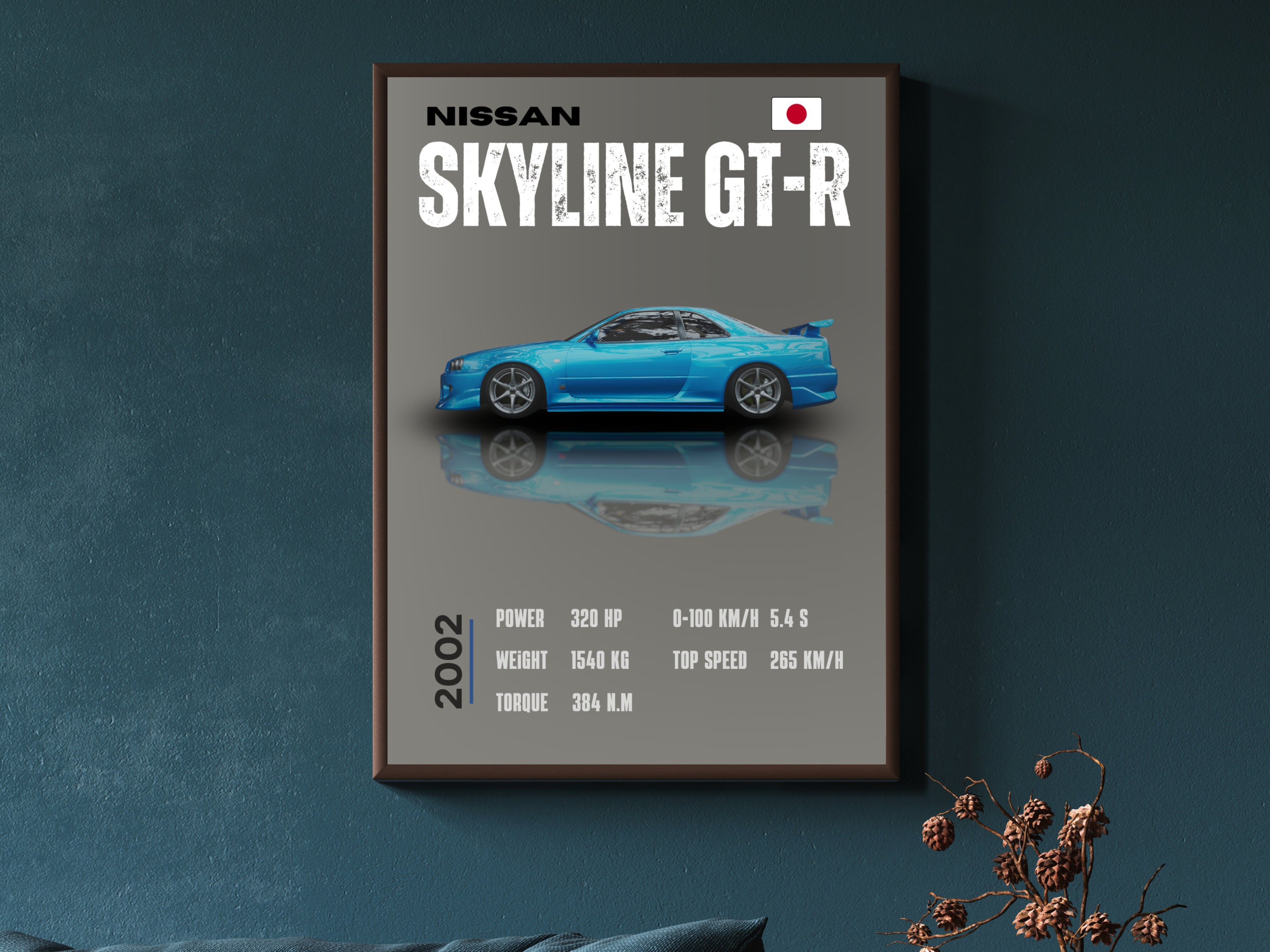 Digital Poster Nissan Skyline GT-R R34 Poster for Car Enthusiasts ...