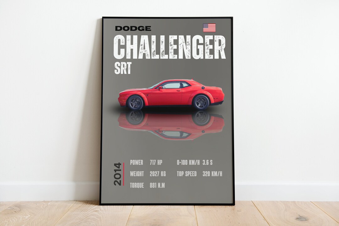 Dodge Challenger SRT Poster: Car Enthusiast Wall Art (digital Download ...