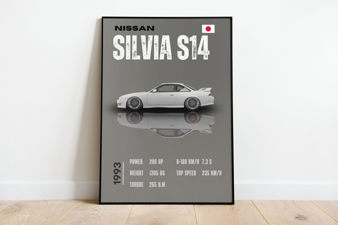 Digital Poster Nissan Silvia S14 Poster for Car Enthusiasts, Luxury ...